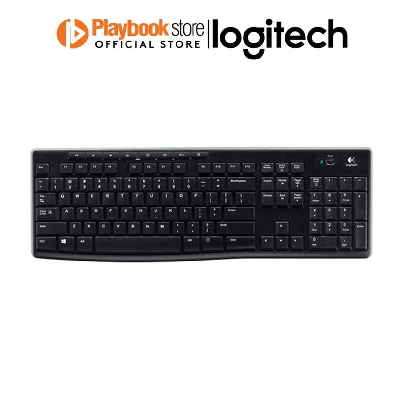 Logitech K270 Full-size Plug-and-Play with Long-Range Membrane Wireless ...